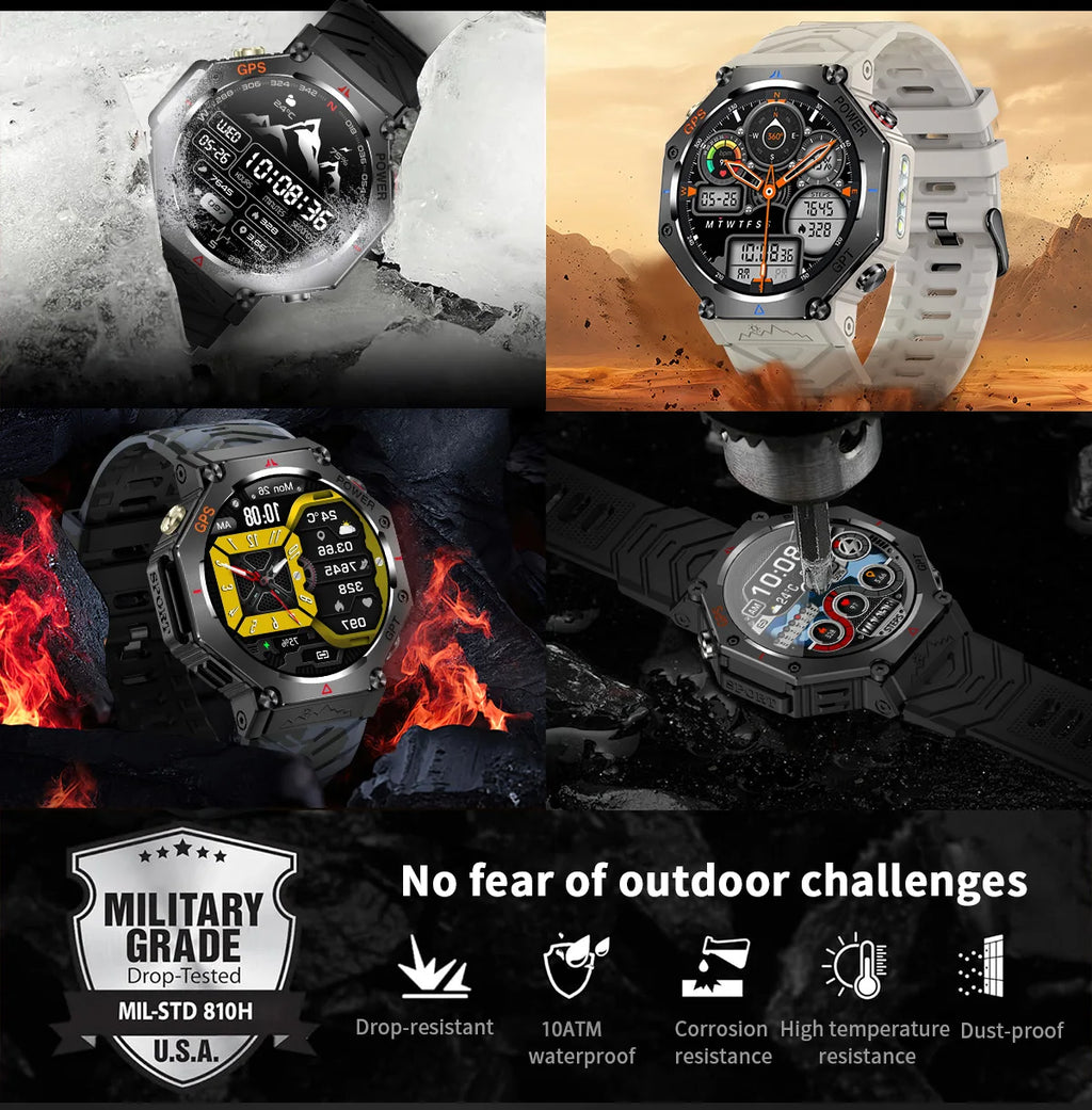 T-Rex 3 Ultra Military Grade GPS Smart Watch 10ATM Waterproof Compass ...